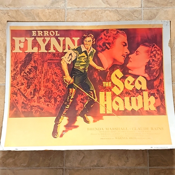 Vintage | Wall Decor | Vintage The Sea Hawk Movie Poster Errol Flynn ...